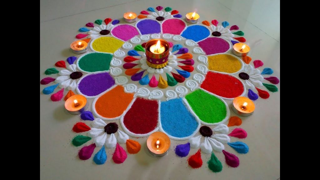 20 Amazing Karthigai Deepam Rangoli to try - Wedandbeyond