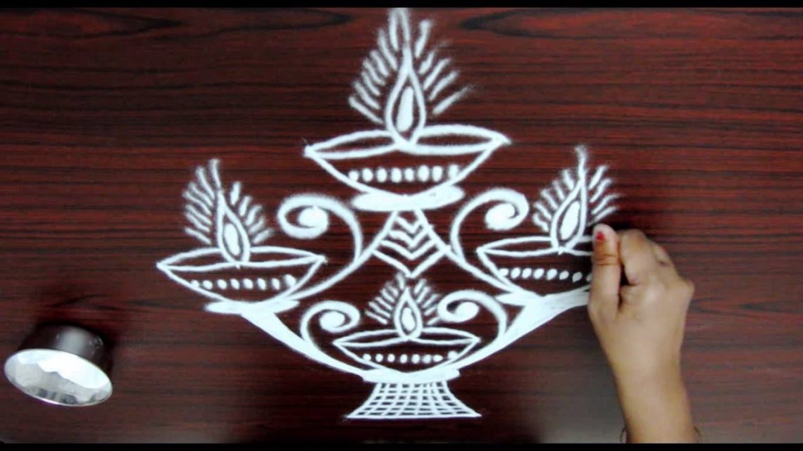 20 Amazing Karthigai Deepam Rangoli to try - Wedandbeyond