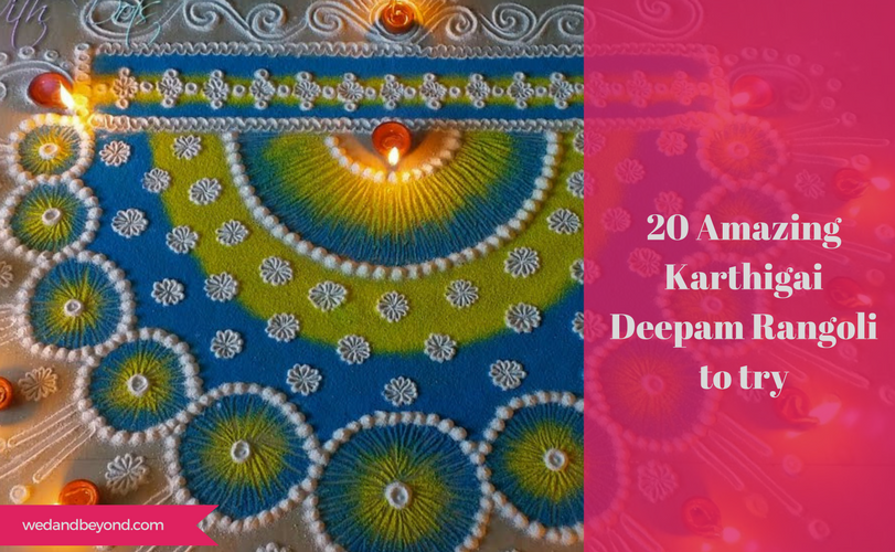 20 Amazing Karthigai Deepam Rangoli to try - Wedandbeyond