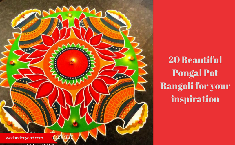 20 Beautiful Pongal Pot Rangoli for your inspiration - Wedandbeyond